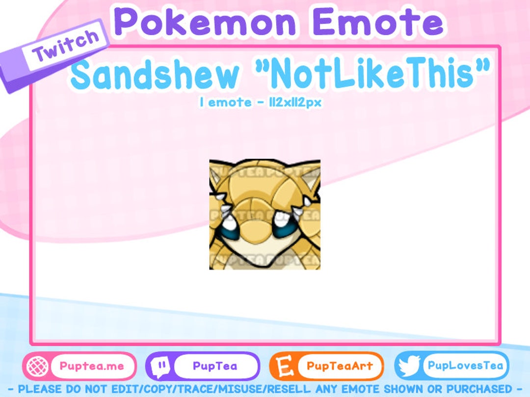 Pokemon Twitch and Discord Emote | Sandshrew Notlikethis / Scared Emote ...