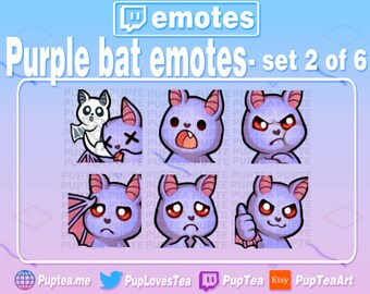 Cute Bat Emotes Twitch Emotes - Etsy