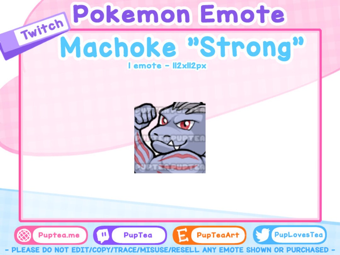 Pokemon Twitch and Discord Emote | Machoke Strong / Muscle Emote - Etsy