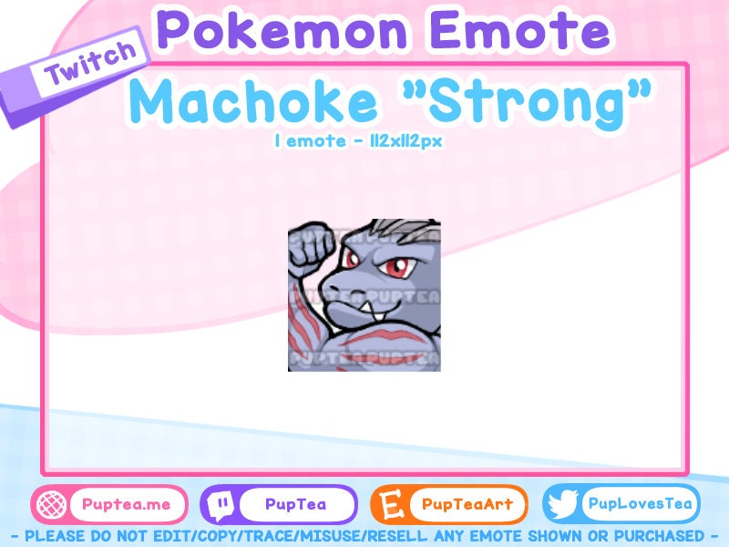 Pokemon Twitch and Discord Emote | Machoke Strong / Muscle Emote - Etsy