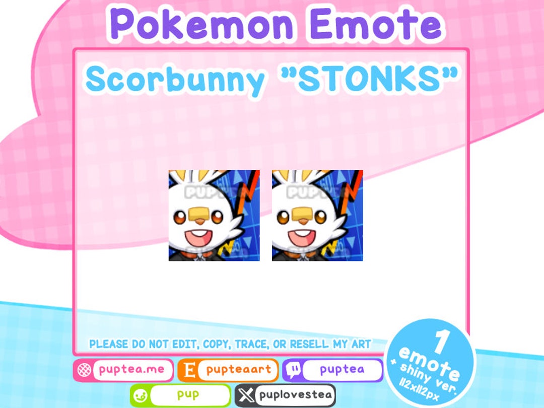 Pokemon Twitch and Discord Emote | Scorbunny STONKS Emote - Etsy