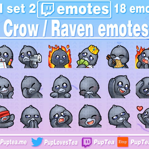 Crow Twitch Emotes - Etsy