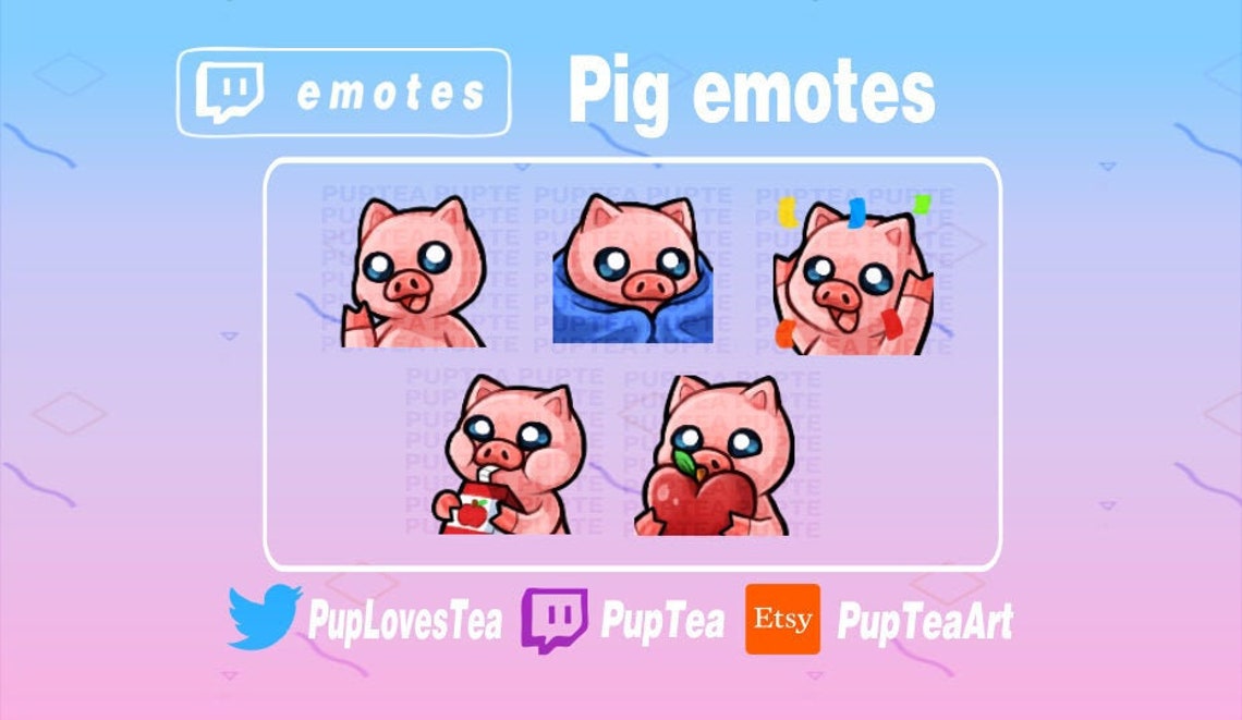 5x Cute Pig Emotes Pack for Twitch Youtube and Discord - Etsy