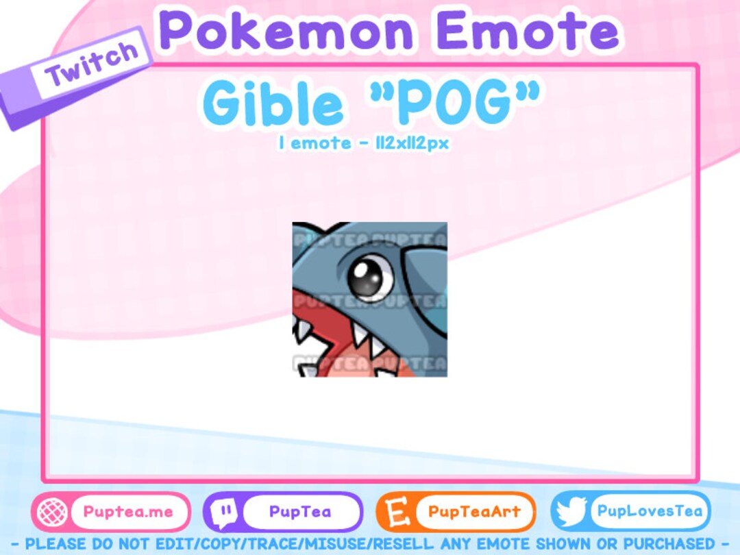 Pokemon Twitch and Discord Emote | Gible POG / Pogchamp Emote - Etsy