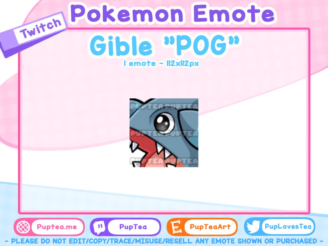 Pokemon Twitch and Discord Emote Gible POG / Pogchamp Emote - Etsy