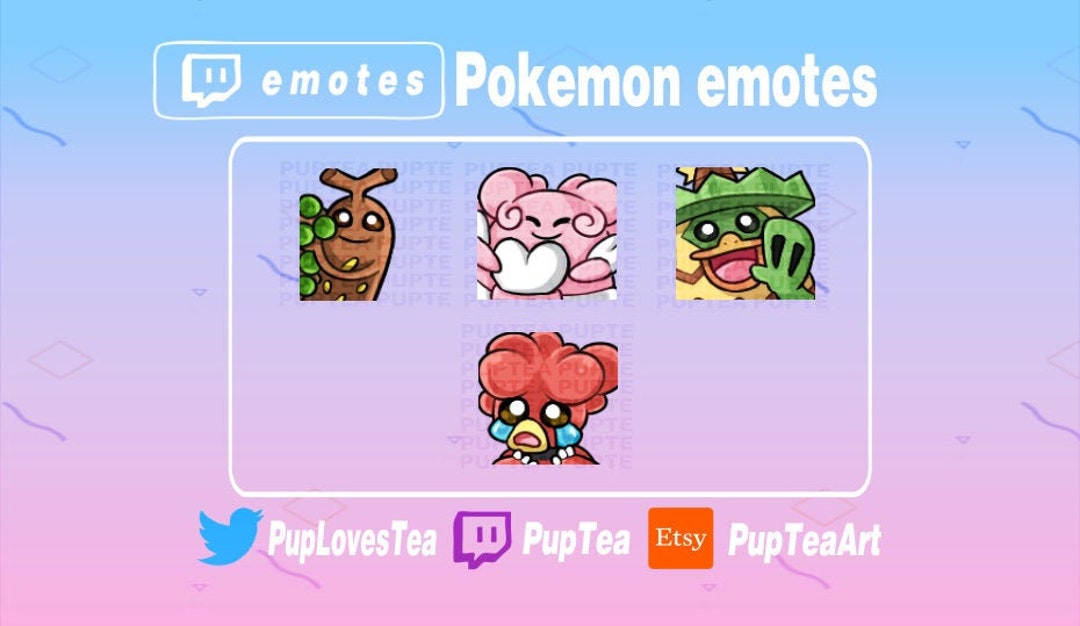 4x Pokemon Emotes Pack for Twitch Youtube and Discord Twitch Emotes Set ...
