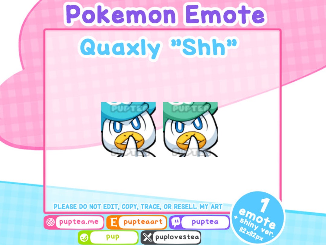 Pokemon Twitch and Discord Emote Quaxly Shh Emote - Etsy