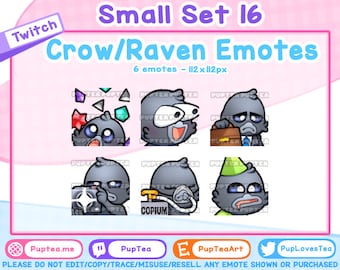 Pack de 9 emotes Lady Corbeau/Corbeau - Twitch, Youtube, Discord ...