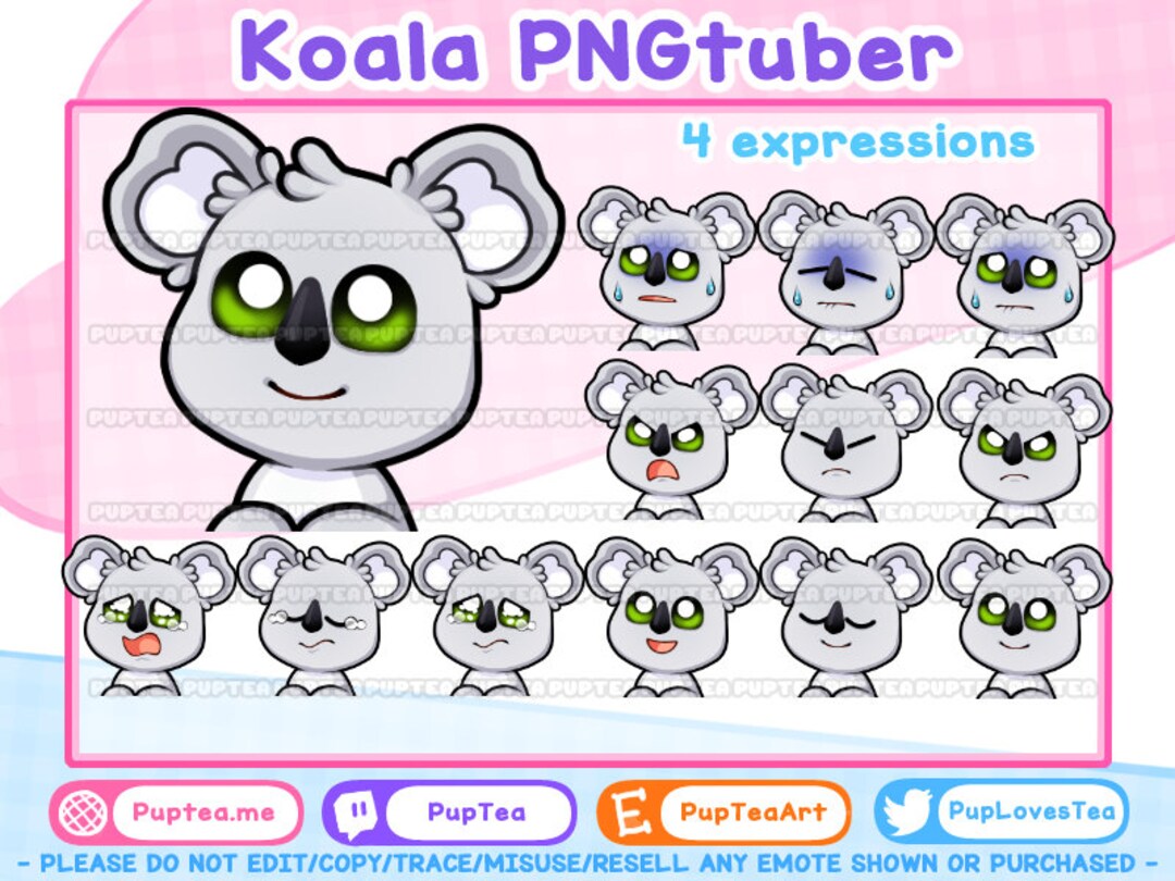 Cute Koala Pngtuber / Premade Pngtuber / Veadotube Mini / Voice ...