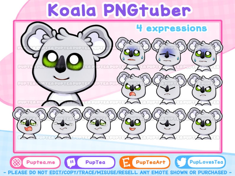 Cute Koala Pngtuber / Premade Pngtuber / Veadotube Mini / Voice ...