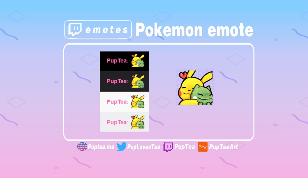 Pokemon Twitch and Discord Emote Pikachu Hug - Etsy