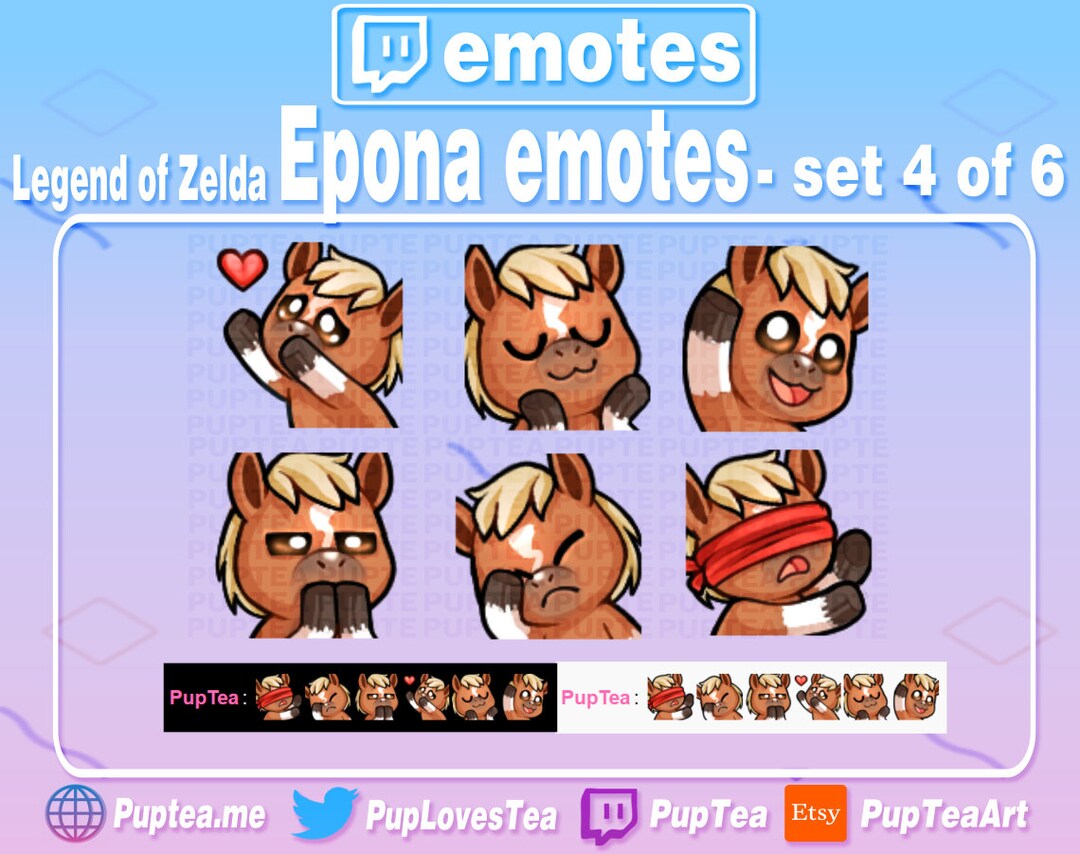6x Cute Epona Emotes / Horse Emotes Pack for Twitch Youtube and Discord ...
