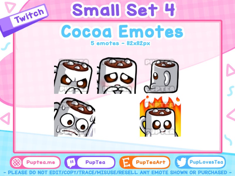 5x Cute Cocoa / Hot Chocolate Emotes Pack for Twitch Youtube and ...