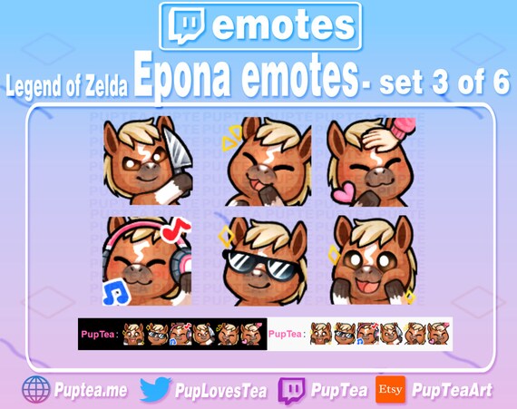 6x Cute Epona Emotes / Horse Emotes Pack for Twitch and | Etsy