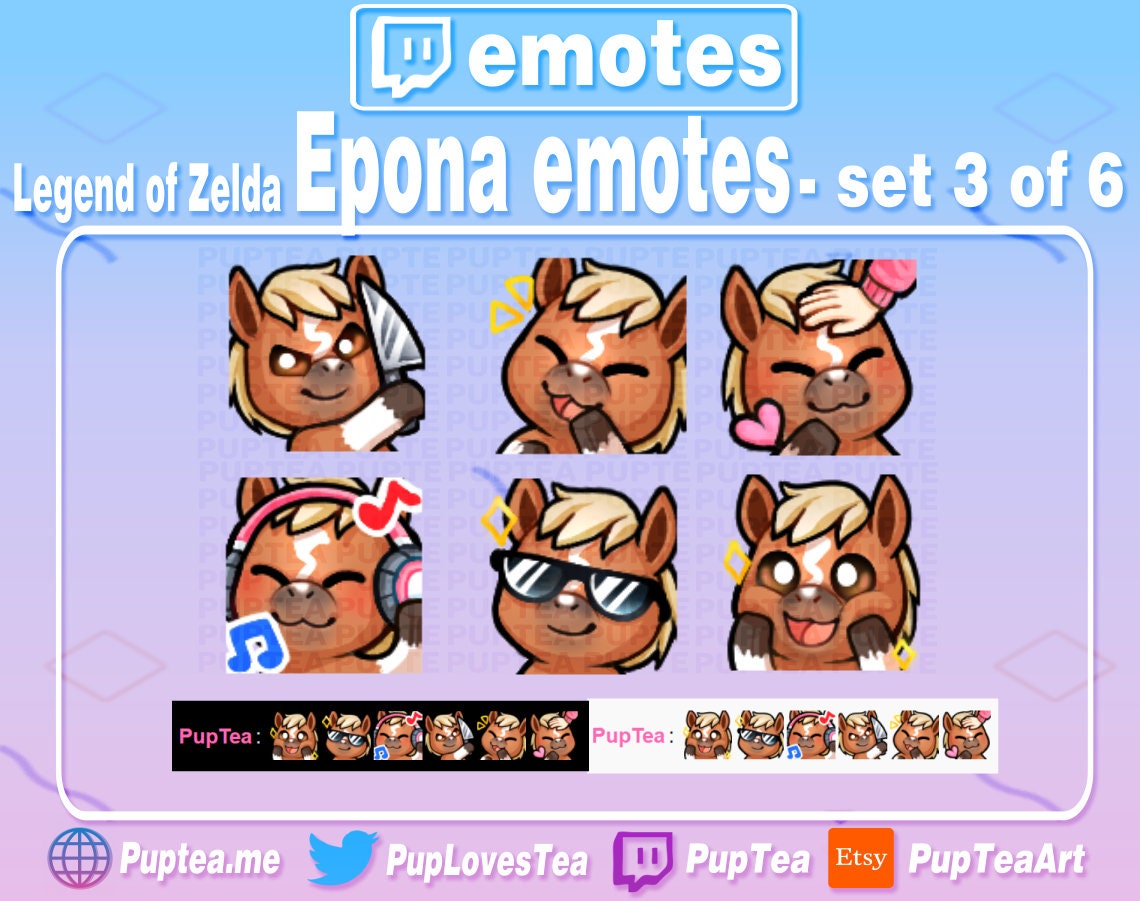 6x Cute Epona Emotes / Horse Emotes Pack for Twitch Youtube - Etsy