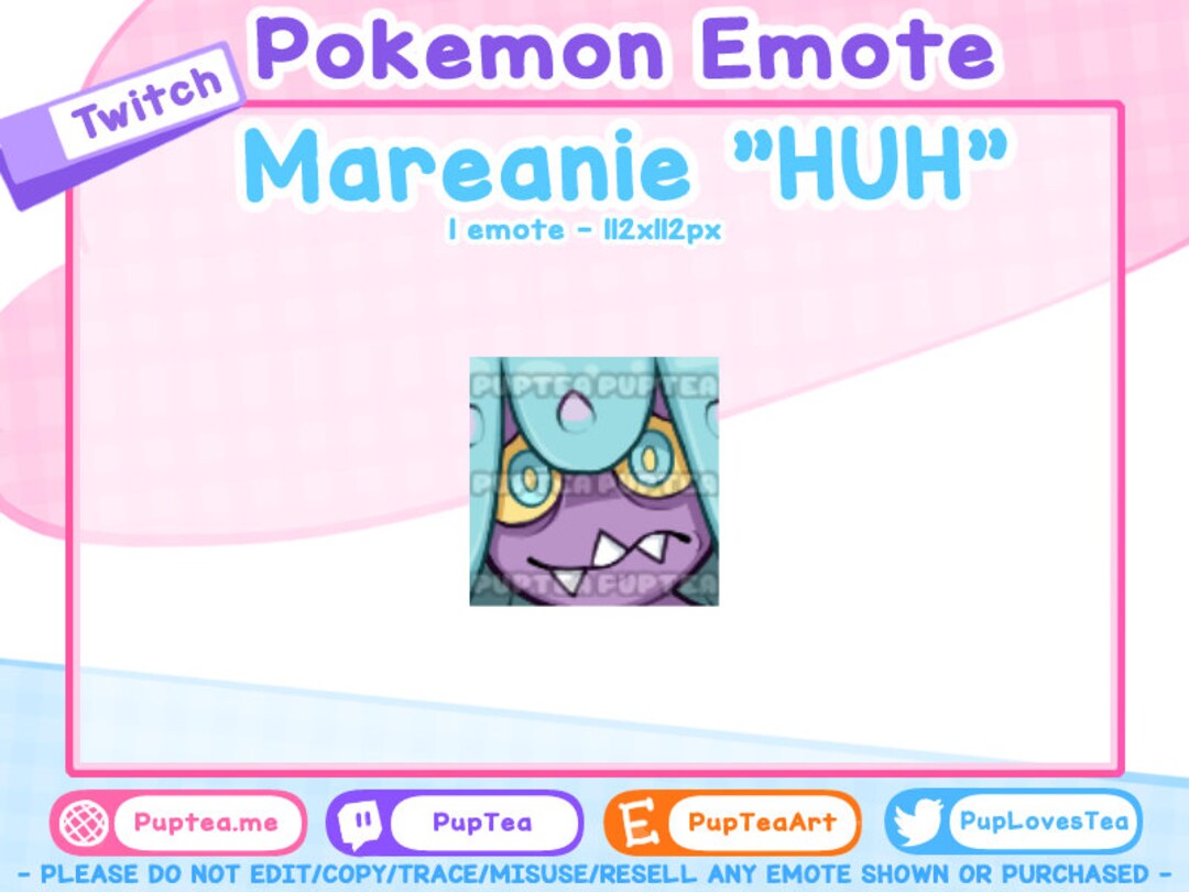 Pokemon Twitch and Discord Emote Mareanie HUH / WHAT Emote - Etsy
