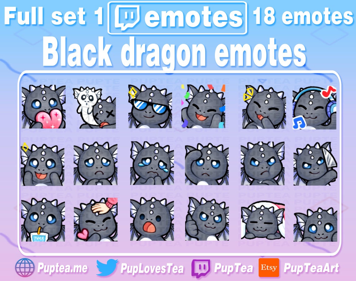 Drawing & Illustration 6x Cute Green Dragon Emotes Pack for Twitch and ...