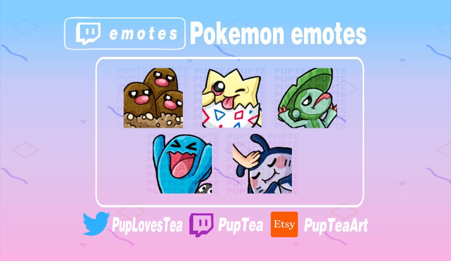 Art & Collectibles Set #2 4x Pokemon Emotes Pack for Twitch and Discord ...