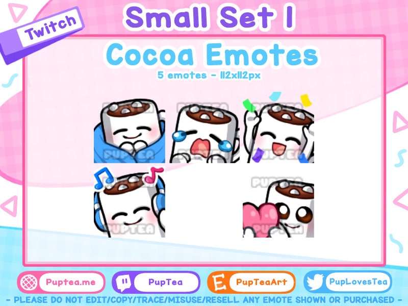 5x Cute Cocoa / Hot Chocolate Emotes Pack for Twitch Youtube and ...