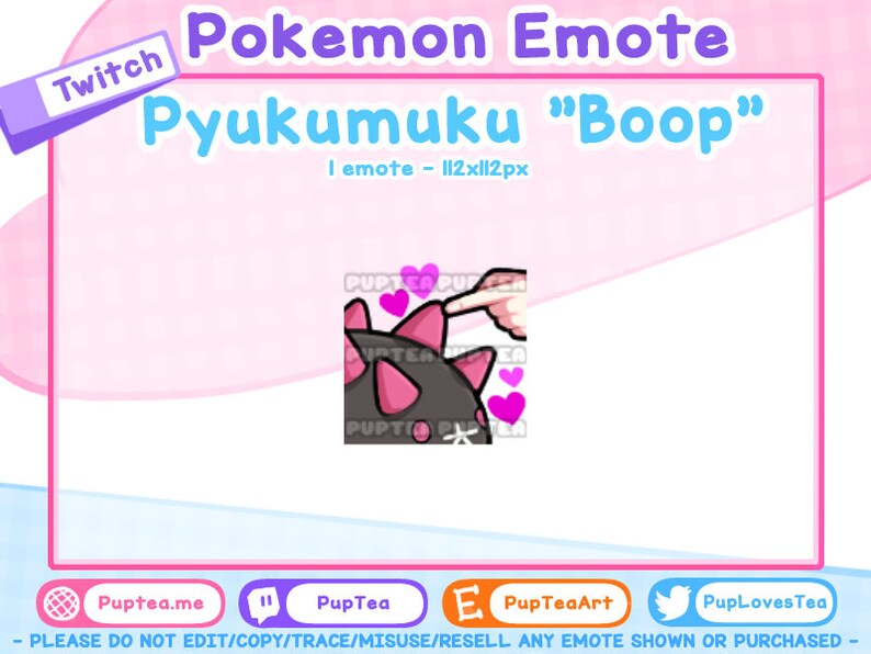 Pokemon Twitch and Discord Emote Pyukumuku Boop Emote - Etsy