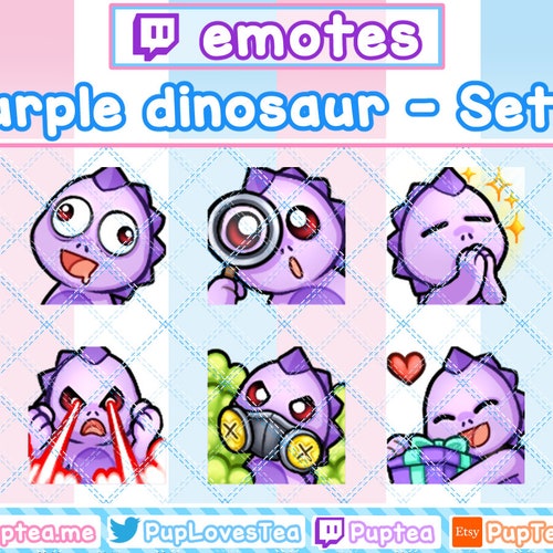 6x Cute Green Dinosaur Emotes Pack for Twitch Youtube and - Etsy
