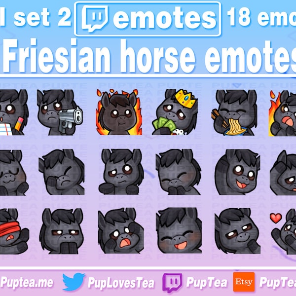 Horse Twitch Emotes - Etsy