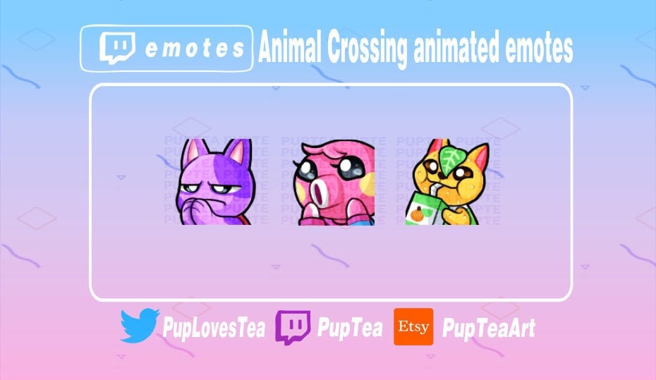 3x Animated Animal Crossing Emotes Pack for Twitch Youtube and - Etsy