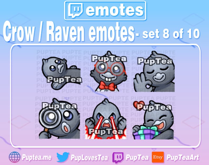 6x Crow / Raven Emotes Pack for Twitch Youtube and Discord | Set 8 - Etsy