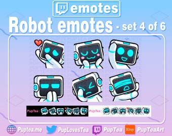 18x Cute Robot Emotes Pack for Twitch and Discord Full Set 1 | Etsy