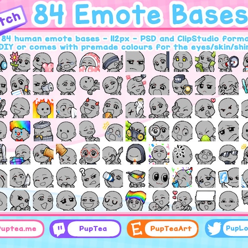 DIY Custom Emote Base for Twitch/discord Draw Your Own Chibi - Etsy