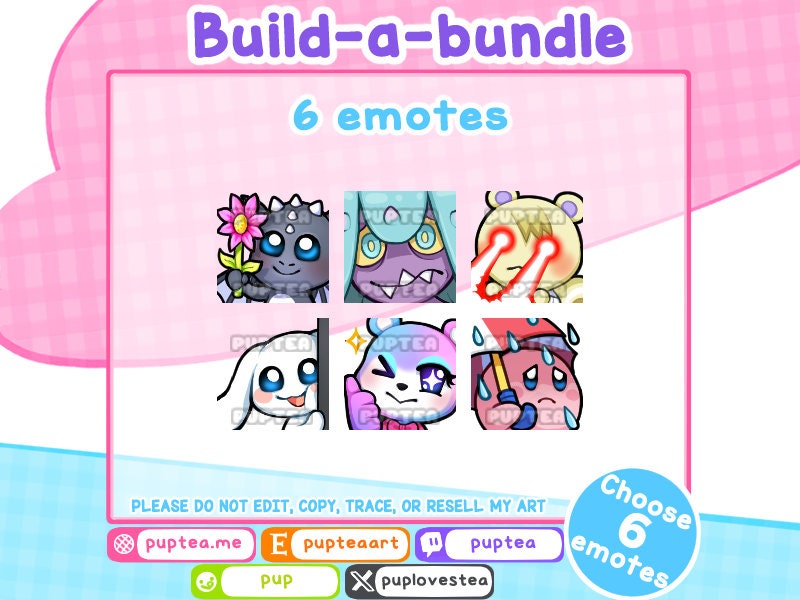 6x Build a Bundle Choose Your Own Emotes From My Shop Emotes for Twitch ...