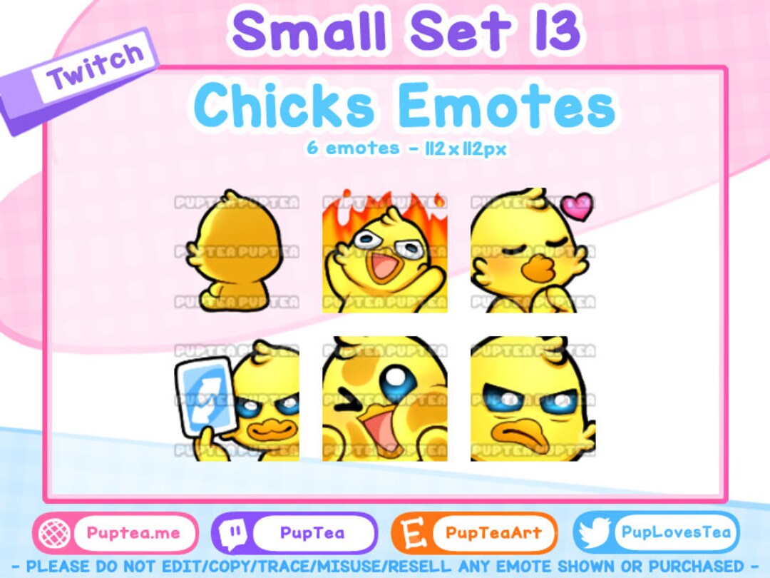 6x Cute Chick / Duck Emotes Pack for Twitch Youtube and Discord Set 13 ...