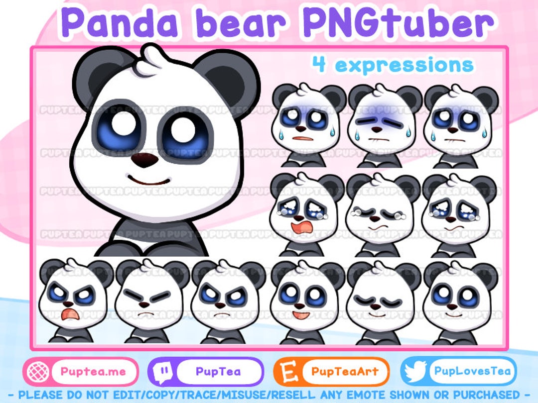 Cute Panda Bear Pngtuber / Premade Pngtuber / Veadotube Mini / Voice ...