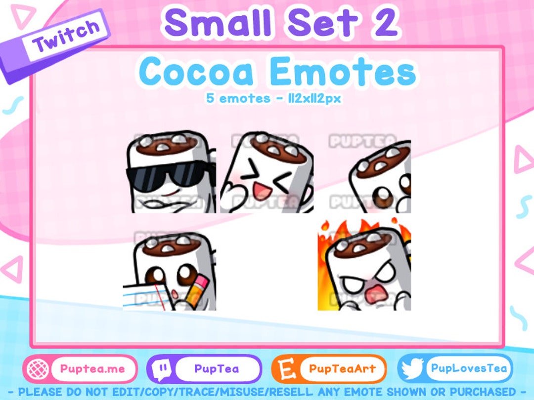 5x Cute Cocoa / Hot Chocolate Emotes Pack for Twitch Youtube and ...