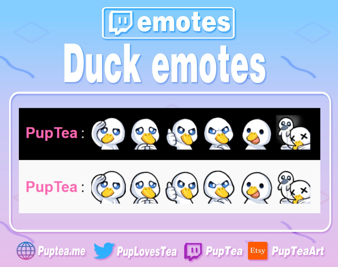 6x Cute Duck Emotes Pack for Twitch Youtube Tiktok and Discord - Etsy