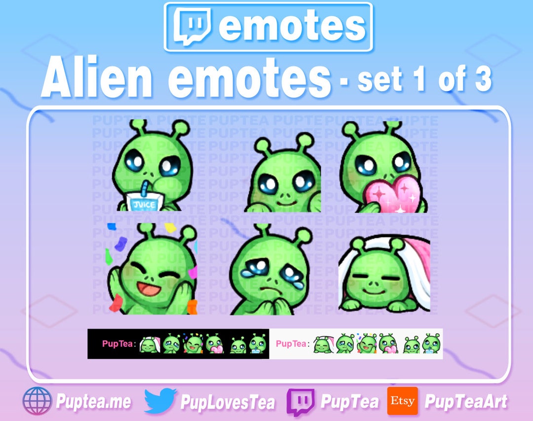 6x Cute Alien Emotes Pack for Twitch Youtube and Discord Set 1 - Etsy