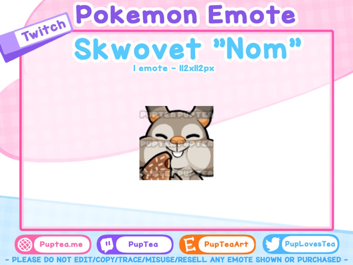 Pokemon Twitch and Discord Emote Skwovet Nom / Food Emote - Etsy