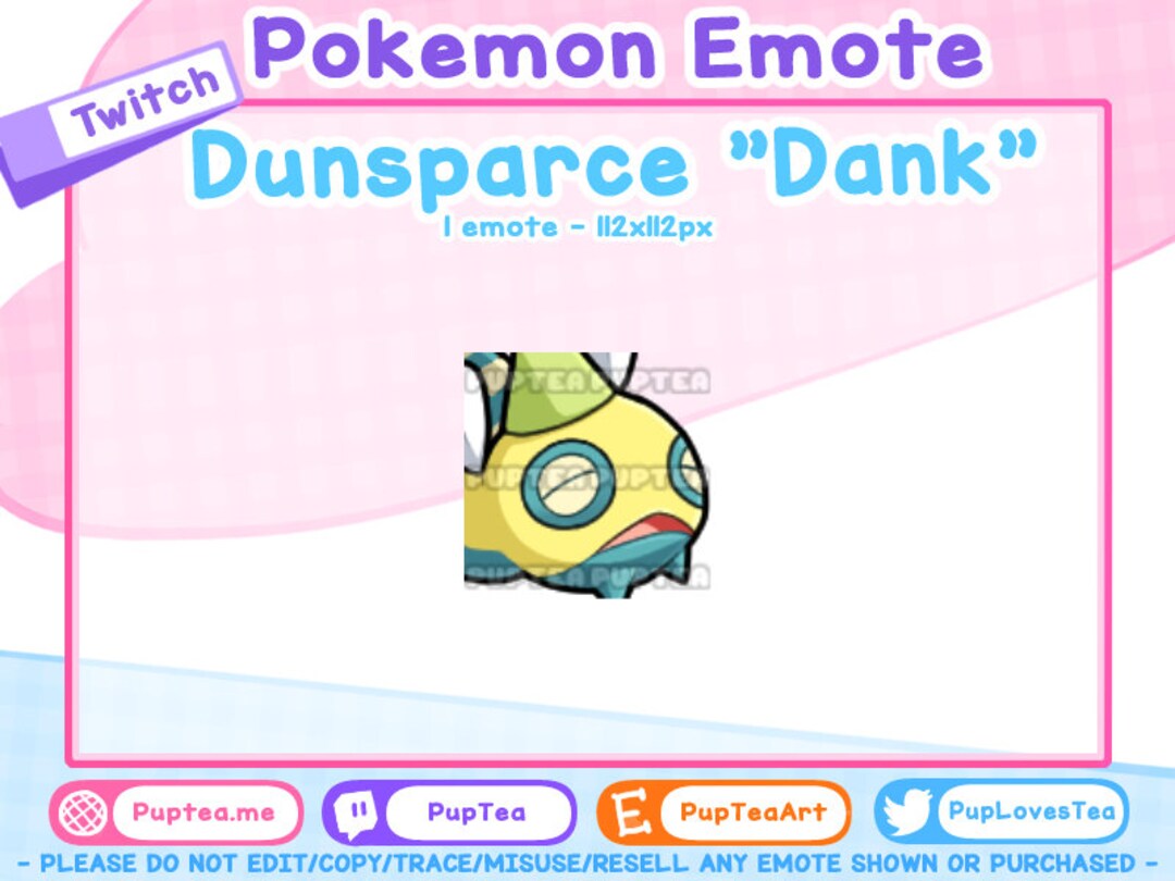 Pokemon Twitch and Discord Emote Dunsparce Dank / Dumb Emote - Etsy