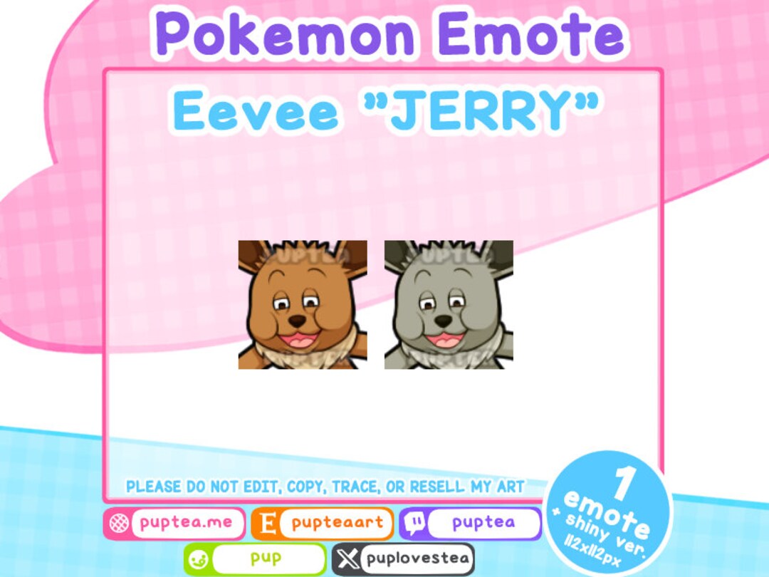 Pokemon Twitch and Discord Emote | Eevee JERRY Emote - Etsy