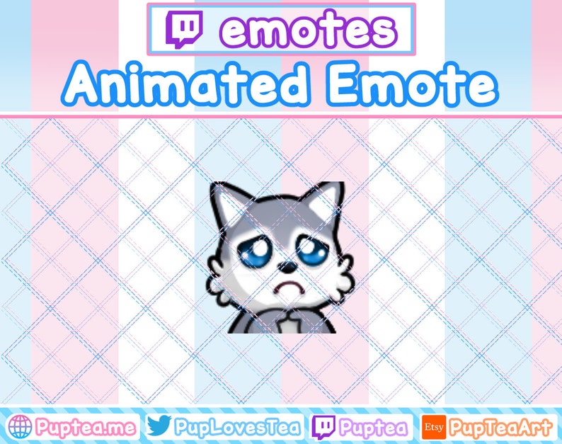 ANIMATED Cute Grey Wolf Shy Emote - Twitch and Discord Emote - Etsy
