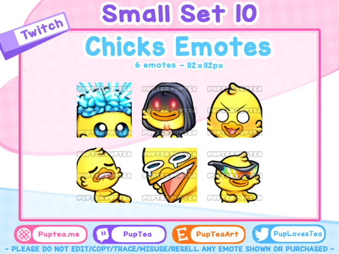 6x Cute Chick / Duck Emotes Pack for Twitch Youtube and Discord Set 10 ...