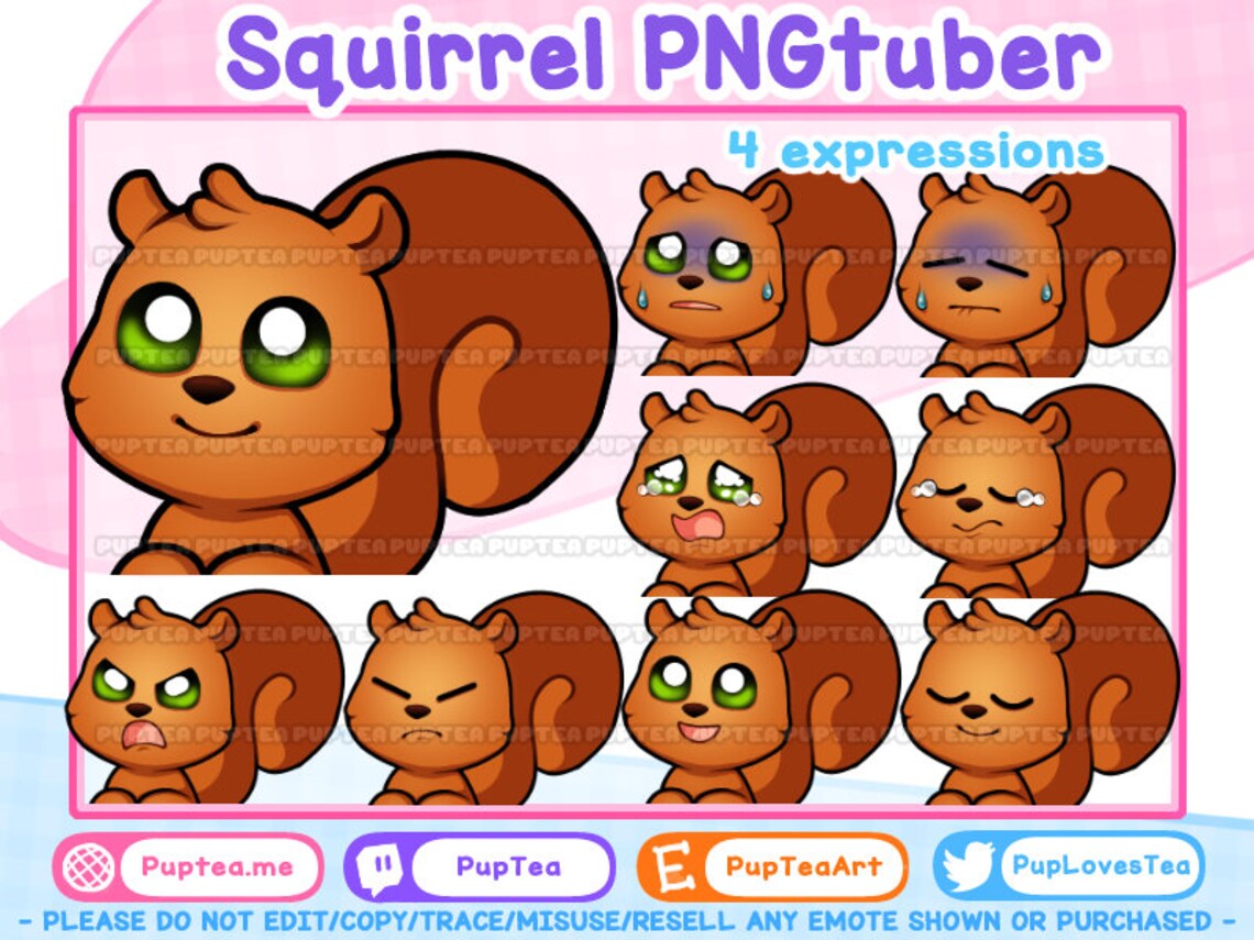 Cute Squirrel Pngtuber / Premade Pngtuber / Veadotube Mini / Voice ...