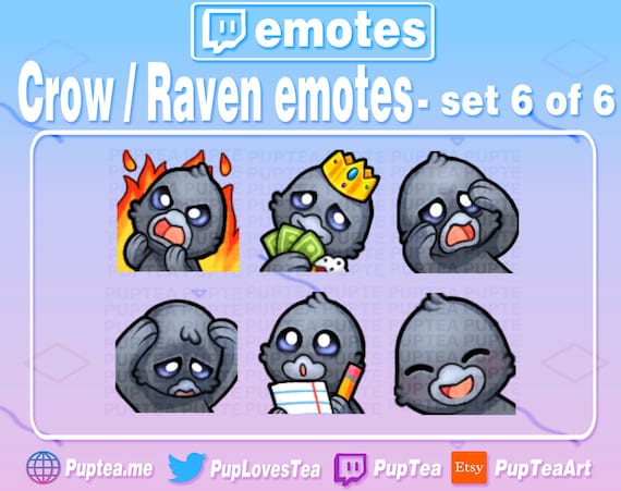 6x Crow / Raven Emotes Pack for Twitch Youtube Tiktok and - Etsy