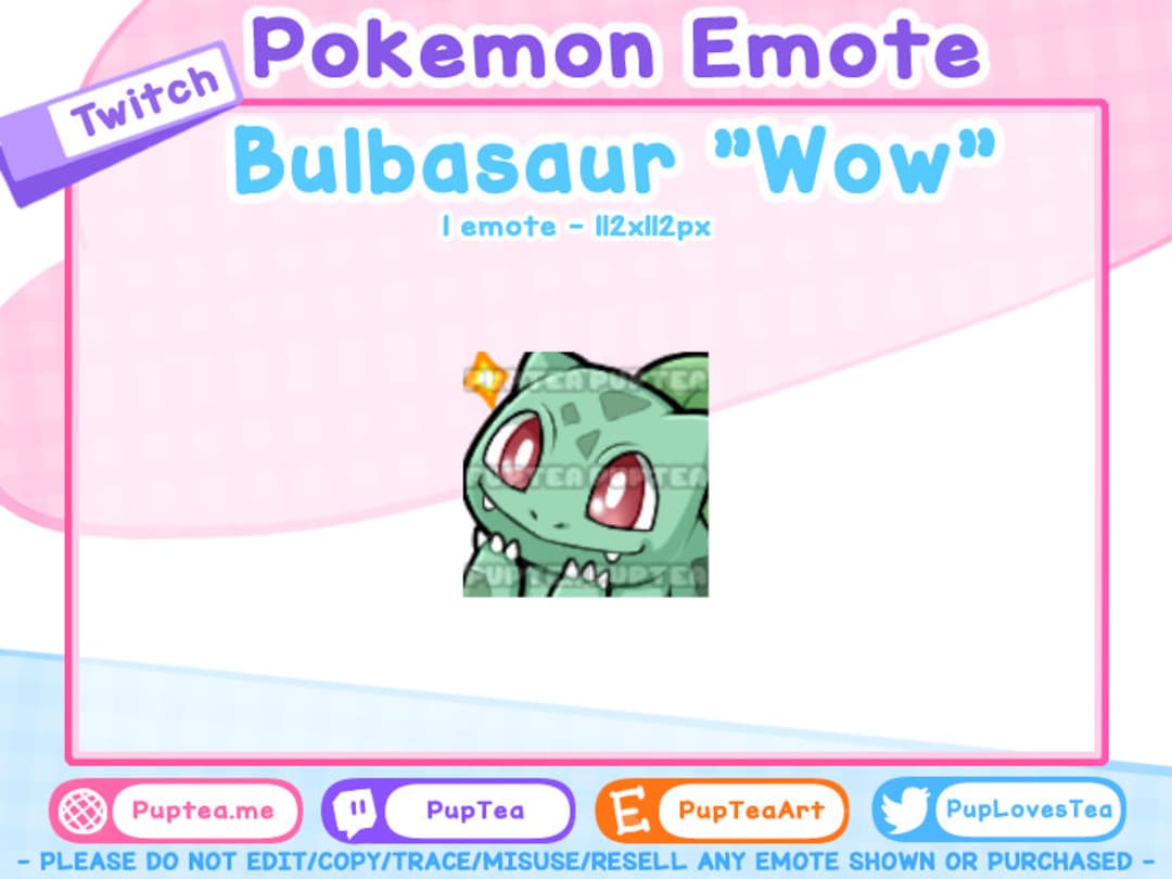 Pokemon Twitch and Discord Emote | Bulbasaur Wow Emote - Etsy
