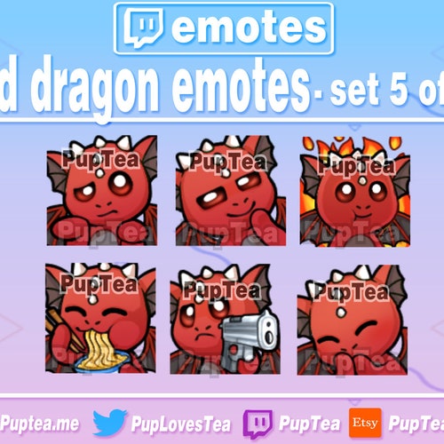 24x Twitch Emotes / Red Dragon - Etsy