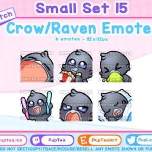 6x Cute Crow / Raven Emotes Pack for Twitch Youtube and - Etsy