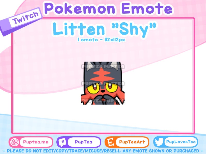 Pokemon Twitch and Discord Emote Litten Shy / Plead Emote - Etsy