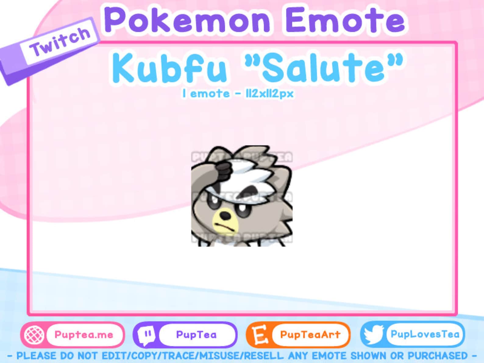 Pokemon Twitch and Discord Emote | Kubfu Salute / O7 Emote - Etsy