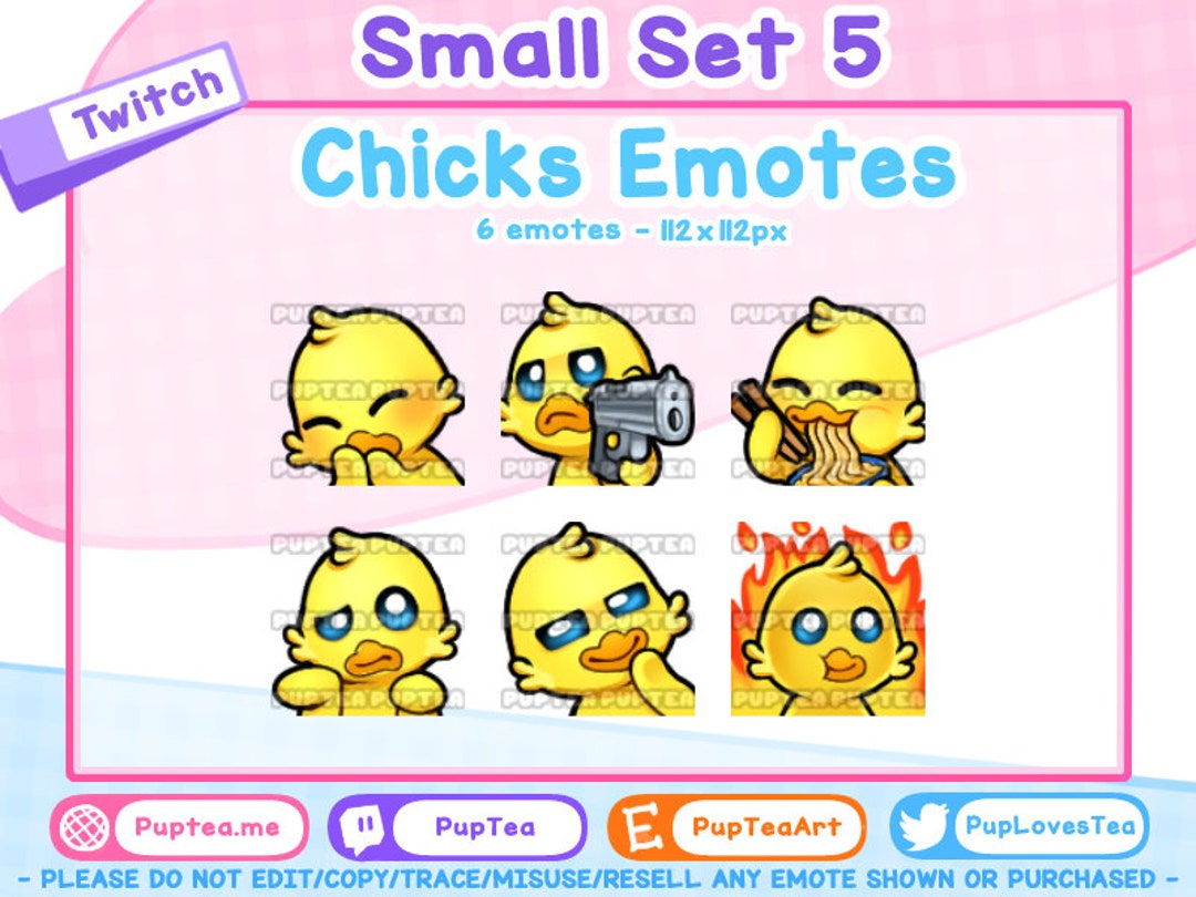 6x Cute Chick / Duck Emotes Pack for Twitch Youtube and - Etsy