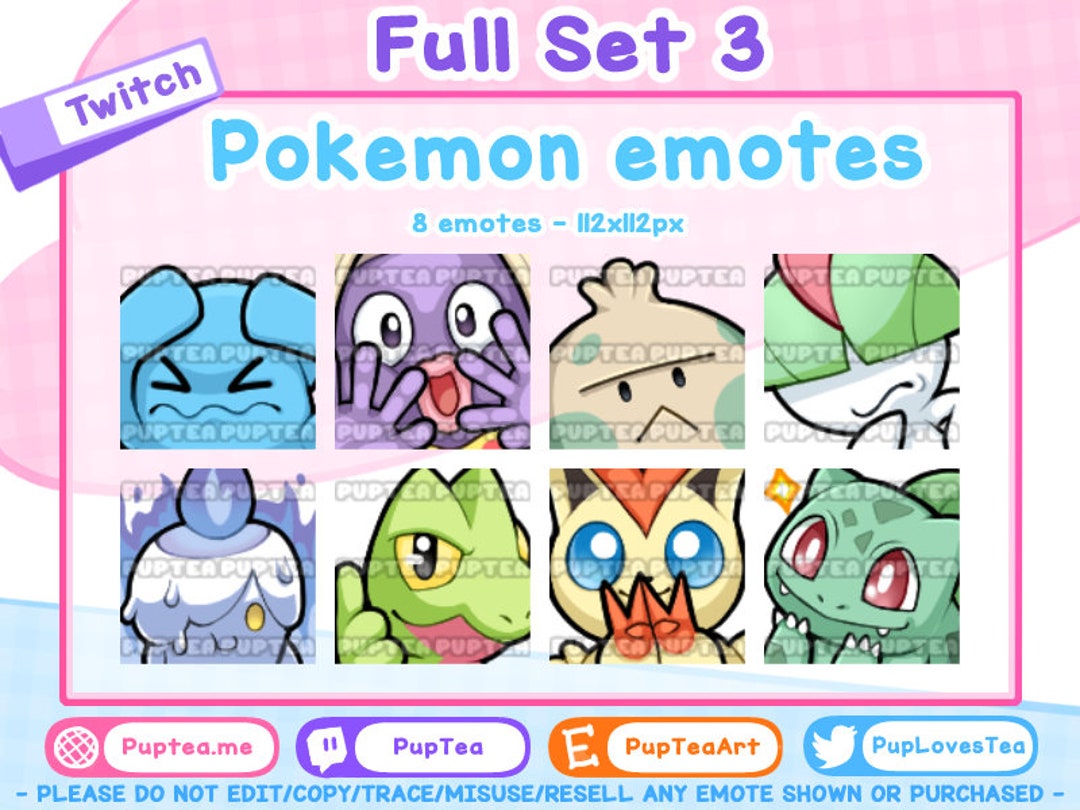 8x Pokemon Twitch and Discord Emote | Bundle of Pokemon Emotes | Full ...